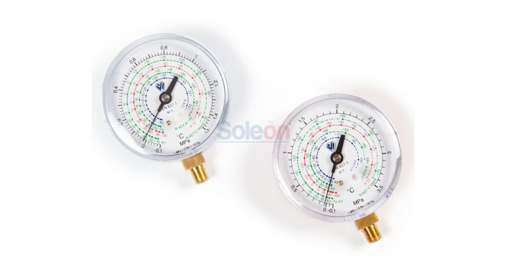 Manometer vysokotlaký bez pulzácie Ø80mm, R600a-290-1270 PF80...