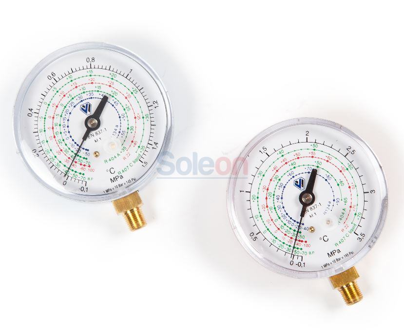 Manometer vysokotlaký bez pulzácie Ø80mm, R600a-290-1270 PF80...